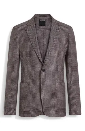 Zegna Trofeo Houndstooth Plaid Sport Coat - Grey/pink