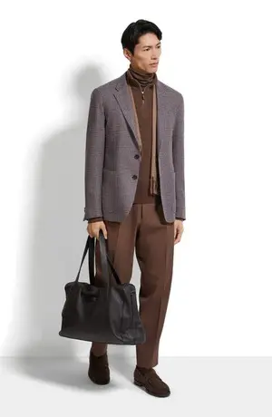 Zegna Trofeo Houndstooth Plaid Sport Coat - Grey/pink