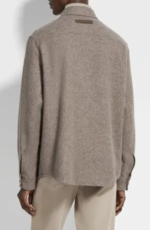 Zegna Cashmere & Silk Overshirt - Brown
