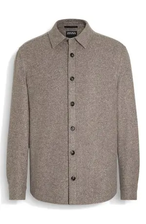 Zegna Cashmere & Silk Overshirt - Brown