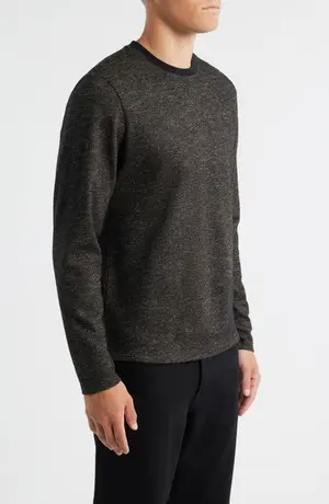 Robert Barakett Emmanuel Long Sleeve Cotton & Wool Crewneck T-shirt