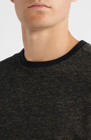 Robert Barakett Emmanuel Long Sleeve Cotton & Wool Crewneck T-shirt