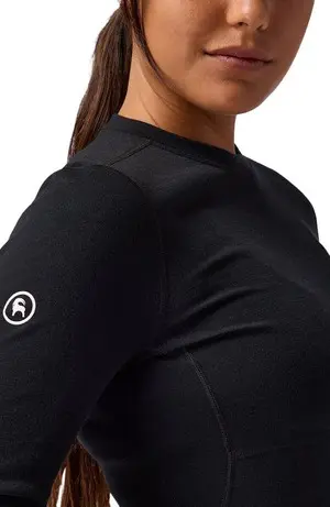 BACKCOUNTRY Cedars Rws Merino Midweight Baselayer Crew Top - Black