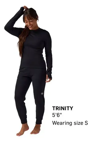 BACKCOUNTRY Cedars Rws Merino Midweight Baselayer Crew Top - Black