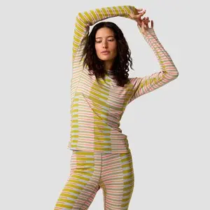 BACKCOUNTRY Cedars RWS Merino Midweight Baselayer Crew Top Mod Stripe