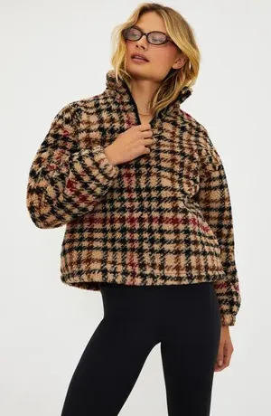 Beach Riot Leona Fleece Half Zip Sweatshirt