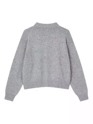 STUDIO TOMBOY Logo-embroidered Button-front Cardigan - Grey