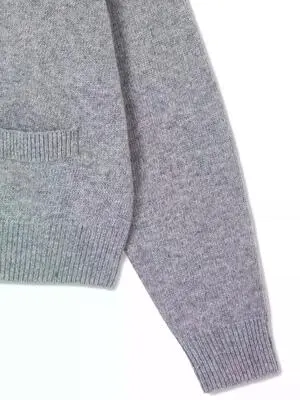 STUDIO TOMBOY Logo-embroidered Button-front Cardigan - Grey