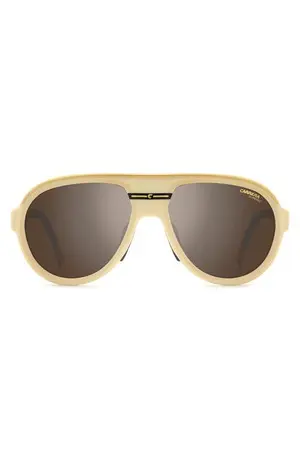 Carrera Eyewear C Sport 57mm Shield Sunglasses - Matte Beige Gold/silver Sp
