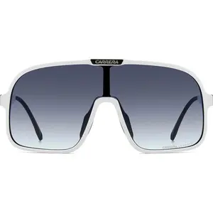 Carrera Eyewear 99mm Gradient Shield Sunglasses - White/dk Blue Sf