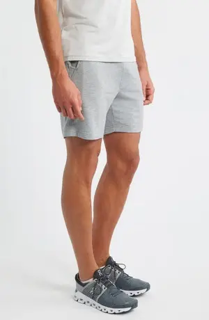 FREE FLY Lightweight Fleece Sweat Shorts - Heather Grey