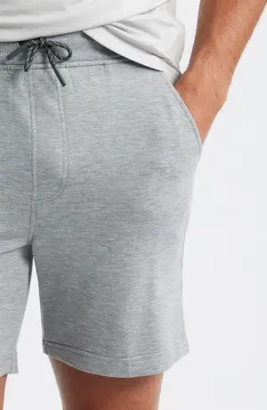 FREE FLY Lightweight Fleece Sweat Shorts - Heather Grey