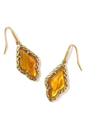 Kendra Scott Adeline Drop Earrings - Vintage Gold Amber Illusion