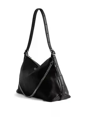 Zadig&Voltaire Jim Leather Shoulder Bag With Chain Strap - Black