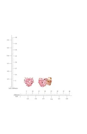 CRISLU Cubic Zirconia Heart Stud Earrings