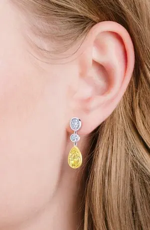CRISLU Canary Luster Drop Earrings