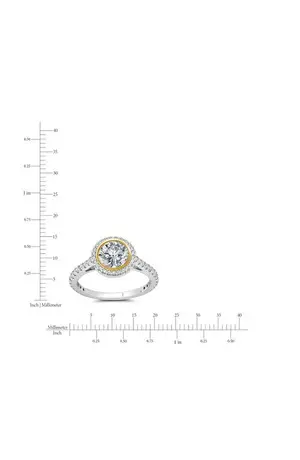 CRISLU Two-tone Halo Ring