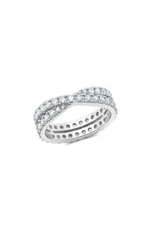 CRISLU Grace Cubic Zirconia Eternity Ring - Pure Platinum/clear Stone