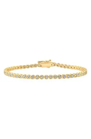 CRISLU Round Cubic Zirconia Bracelet - 18kyg/clear Stone