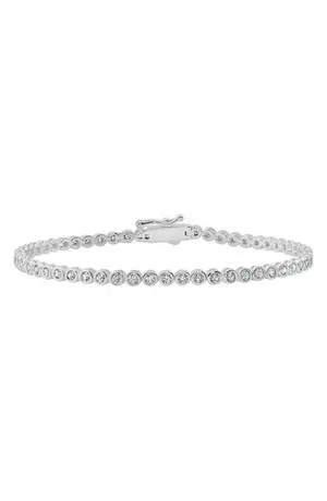 CRISLU Round Cubic Zirconia Bracelet - Pure Platinum/clear Stone