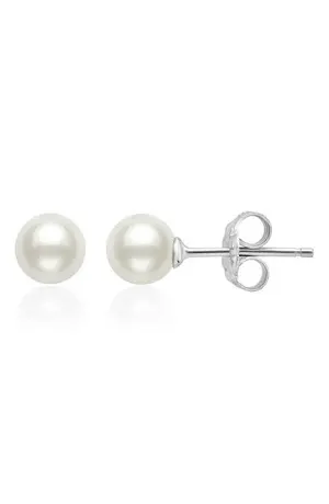 CRISLU Cultured Pearl Stud Earrings - Pearl/ivory