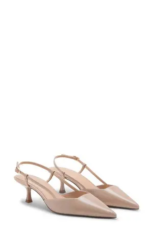 Mango Slingback Pointed Toe Pump - Beige