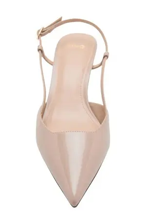 Mango Slingback Pointed Toe Pump - Beige