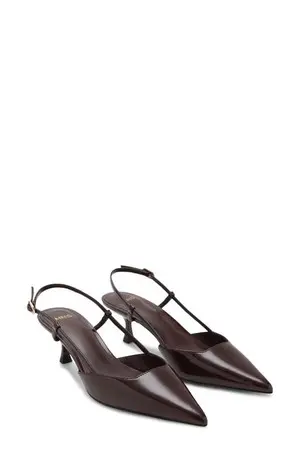 Mango Slingback Pointed-toe Pumps - Chocolate
