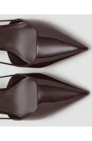 Mango Slingback Pointed-toe Pumps - Chocolate