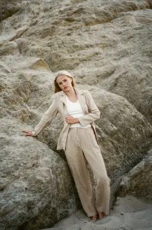 VIR VITA Marina Linen Trouser - Beige