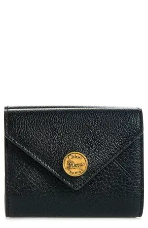Chloé Leather Envelope Trifold Wallet - Black