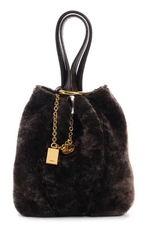 Chloé Small Spin Genuine Shearling Tote