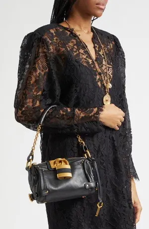 Chloé Small Paddington Leather Shoulder Bag - Black