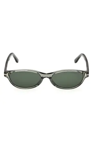 TOM FORD Oval Sunglasses - Transparent Sage/green Lens