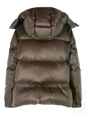 Sacai Quilted Down Jacket With Removable Hood - Brown