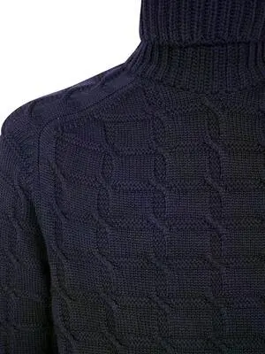 ZANONE Cable-knit Turtleneck Sweater - Blue
