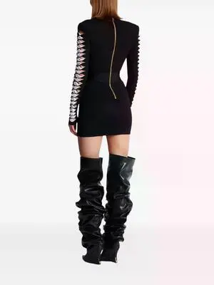 Balmain V-neck Mini Dress With Cut-out Sleeves