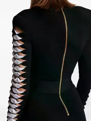 Balmain V-neck Mini Dress With Cut-out Sleeves