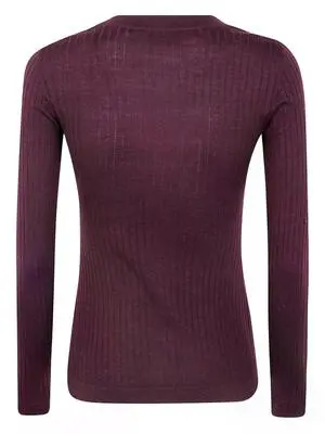 Elisabetta Franchi Ribbed Cardigan With Gold-tone Buttons - Red