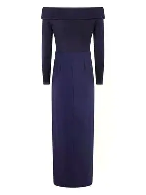 Ralph Lauren Off-shoulder Knot-detail Dress - Blue