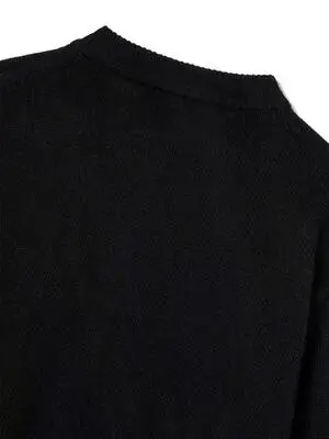 STUDIO TOMBOY Logo-embroidered Button-front Cardigan - Black