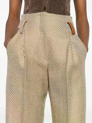 FORTE_FORTE Herringbone Pleated Trousers