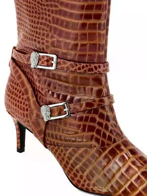 Philipp Plein 55mm Crocodile-embossed Boots