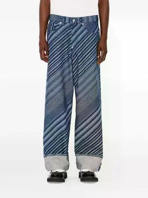 Kenzo Diagonal Stripe Cotton Trousers