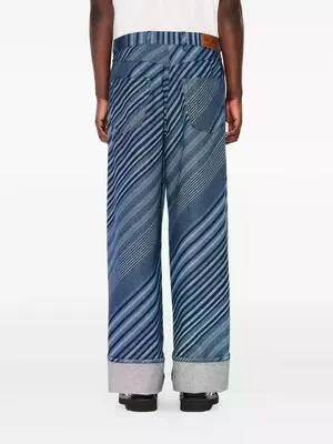 Kenzo Diagonal Stripe Cotton Trousers