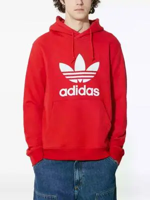 Adidas Logo-print Hoodie - Red