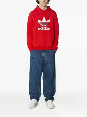 Adidas Logo-print Hoodie - Red