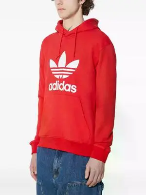 Adidas Logo-print Hoodie - Red