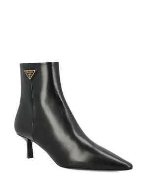 Prada Triangle-logo Pointed-toe Boots