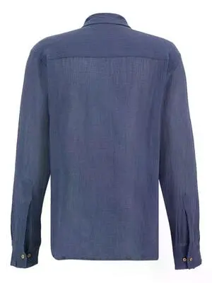 Spiritum Tulum Button-down Cotton-gauze Shirt - Blue